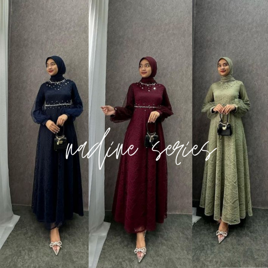Modern Brukat Gamis, Latest Gamis for Engagement, Proposal, Graduation ...