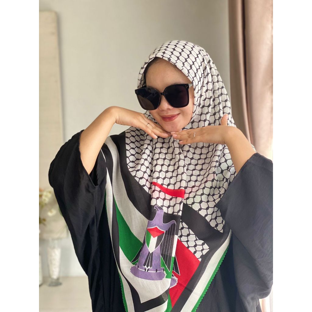 Palestinian motif hijab / headscarf | Shopee Malaysia