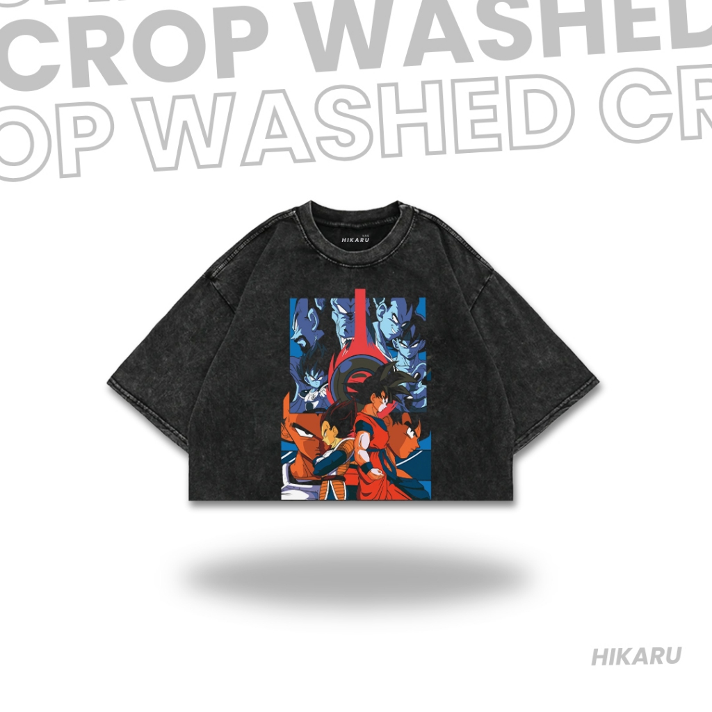 Hikaru Croptee ANIME Washed DRAGONBALL "GOKU X VEGETA" | Crop top T ...