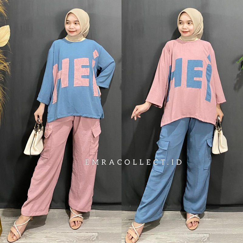 Cargo SET “HEI” LATEST CARGO PANTS SET CURRENT ONESET | Shopee Malaysia