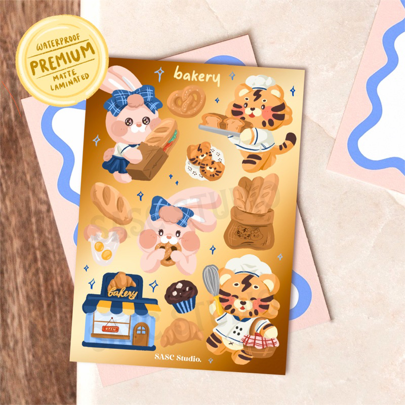 Bakery stickers with BUBU and TITTO | Waterproof a6 matte laminated ...