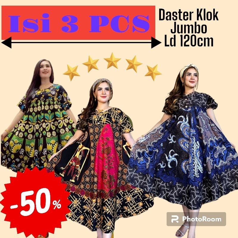 3 KLOK JUMBO PREMIUM DASTER/KLOK JUMBO DASTER Thick RAYON Button ...