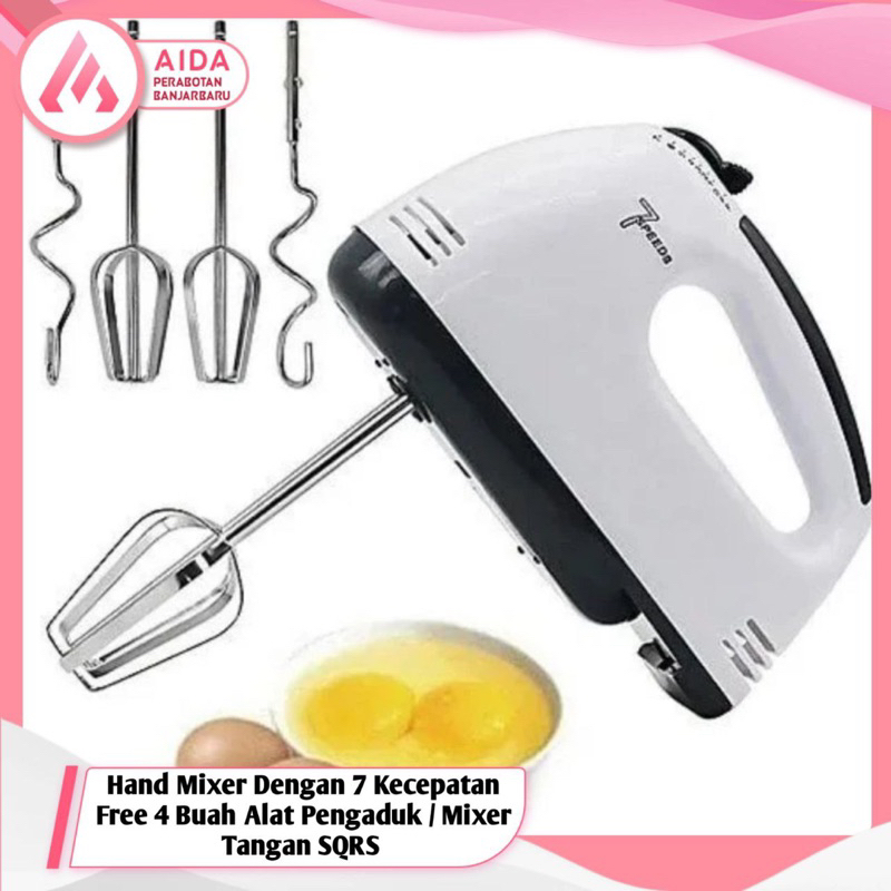 Hand Mixer with 7 Speeds Free 4 Stirring Tools / SQRS Hand Mixer / Mini ...
