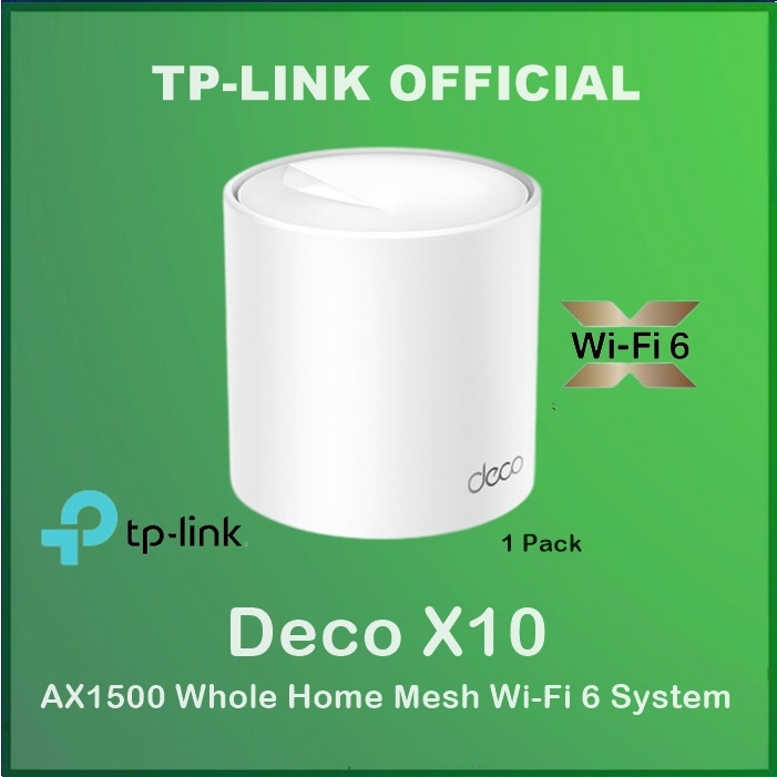 Tp-link Deco X10 AX1500 Whole Home Mesh Wi-Fi 6 System (1 Pack) X 10 ...