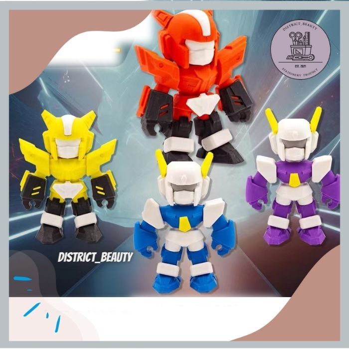 Robot ERASERS CUTE ERASERS IN ROBOT SHAPES 3D MINIATURE ERASERS WITH ...