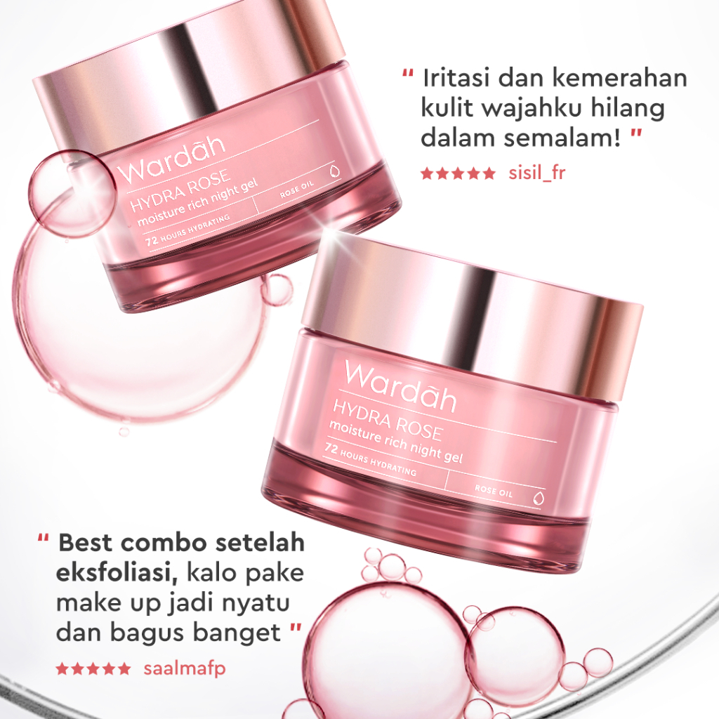 Wardah Hydra Rose Moisture Rich Night Gel - Cream For Dry And ...