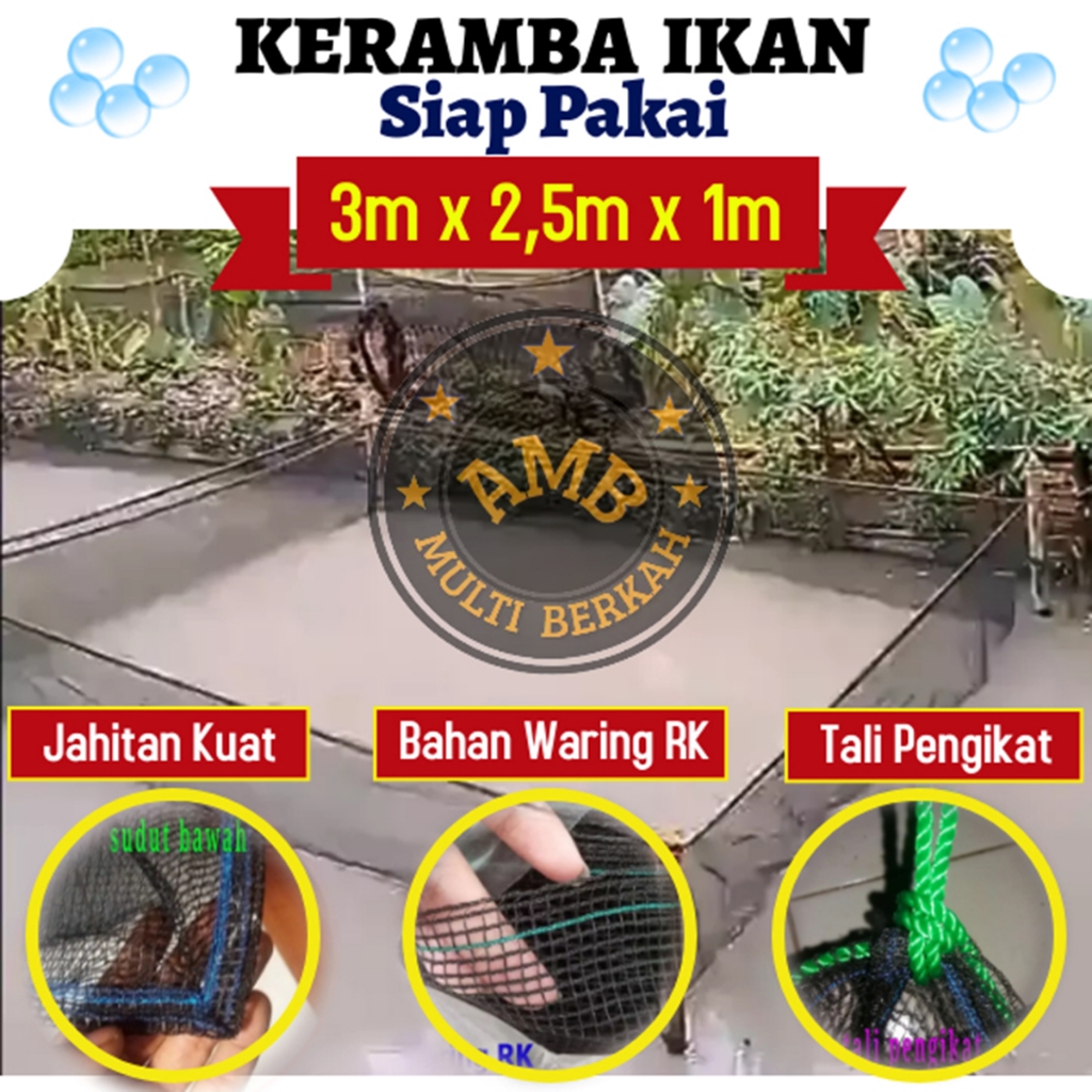 Hapa Kramba Floating Fish Cage Net Size 3m x 2.5m x 1m | Shopee Malaysia