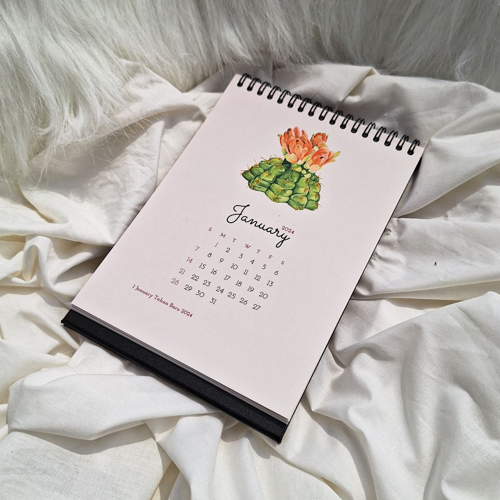 Cactus Desk Calendar 2024 2025 Aesthetic Premium Quality Spiral ...