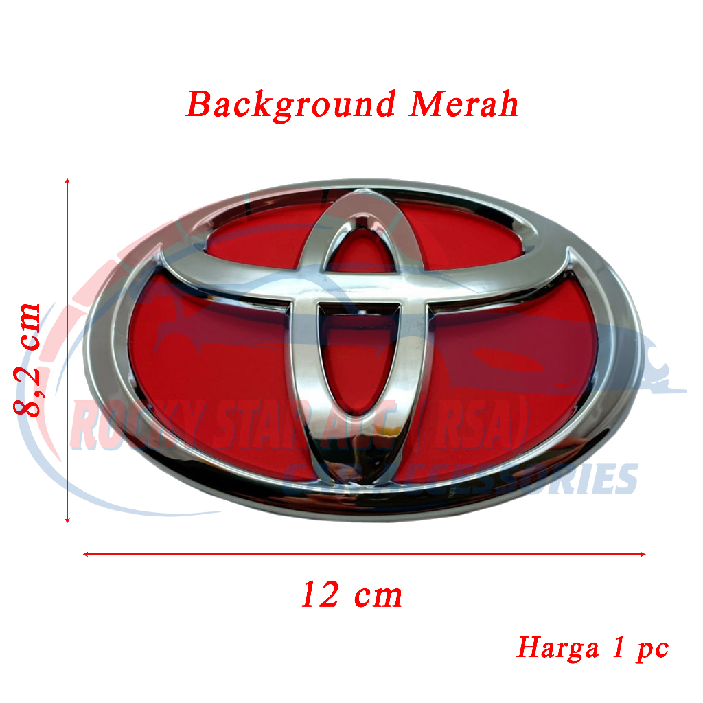 MERAH Toyota Logo Car Emblem Red Chrome Background | Shopee Malaysia