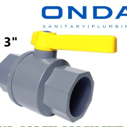 Ball Valve ONDA PVCBV 3" INCH Plain Stop Faucet PVC Plastic Pipe Faucet ...