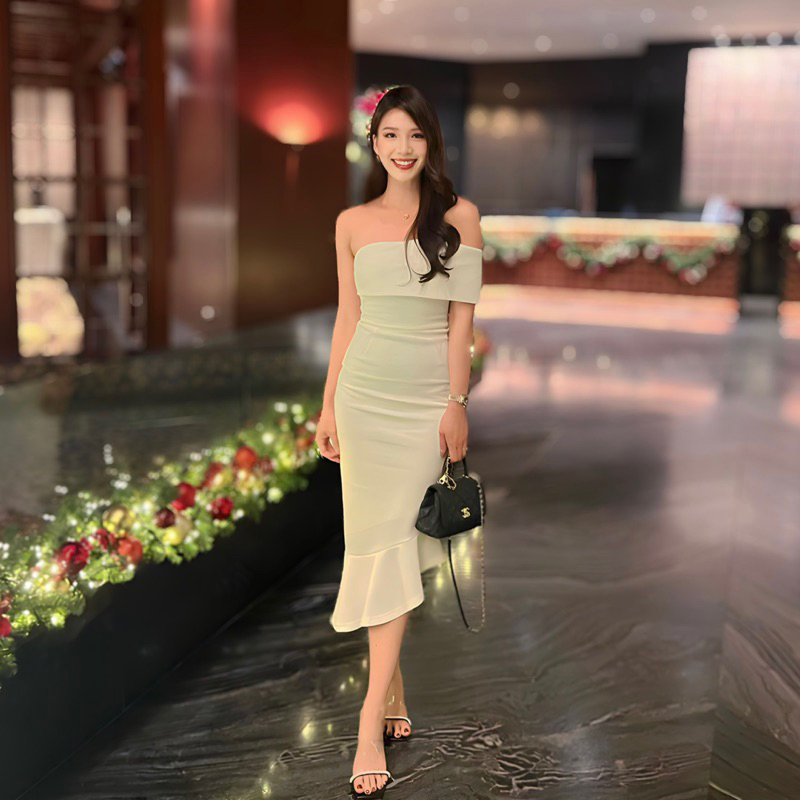 PUTIH HITAM Daniexe dress - Women's party dress one shoulder bodycon ...