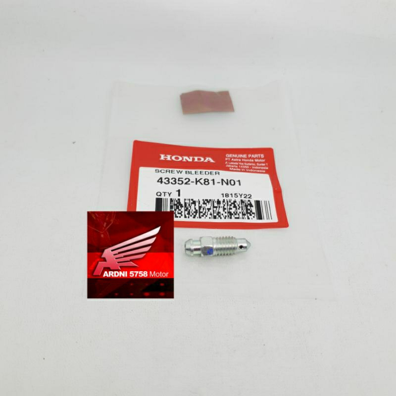 Screw BLEEDER Bolt CALIPER CALIPER Nutmeg Pig Disc Brake Oil BEAT VARIO ...
