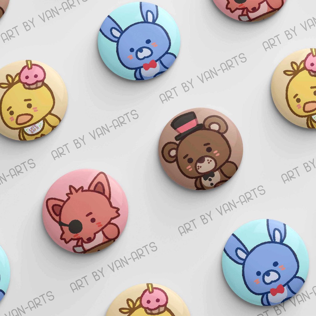 FNAF Button Pin and Sticker (five nights at freddy) | Shopee Malaysia