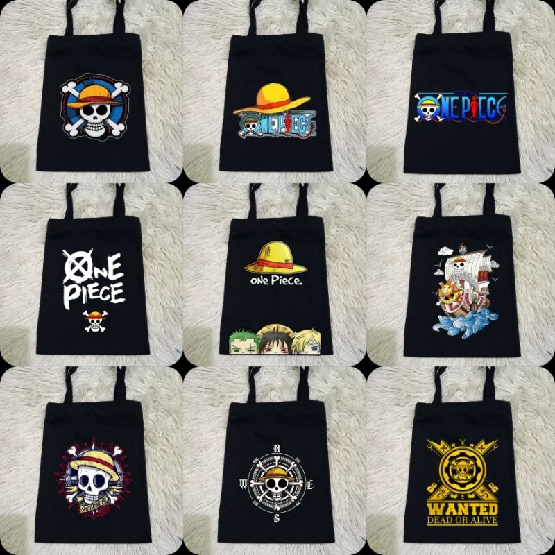 HITAM One Piece Anime One Piece Pirate Black Totebag 100% Premium ...