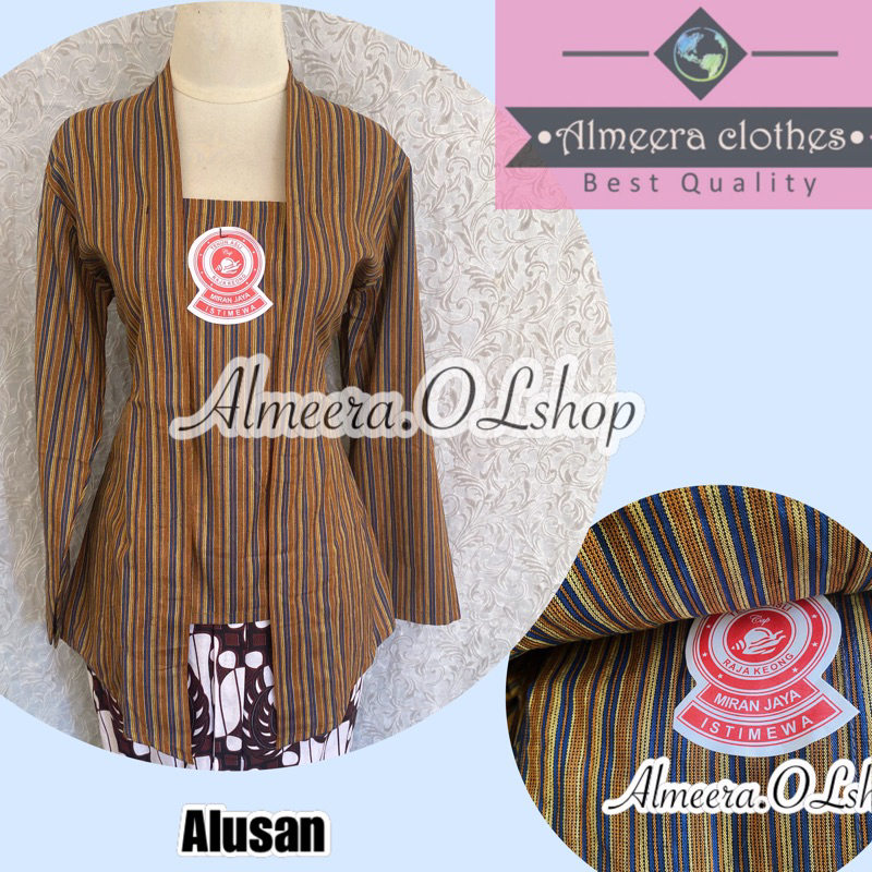 Alusan lurik kebaya made from cool alusan woven fabric | Shopee Malaysia