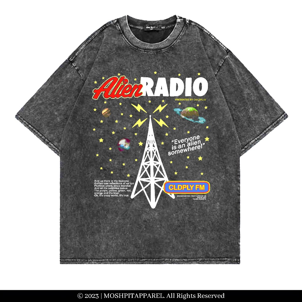 Coldplay "Alien Radio Music Of The Spheres" Washed T-Shirt | Shopee ...