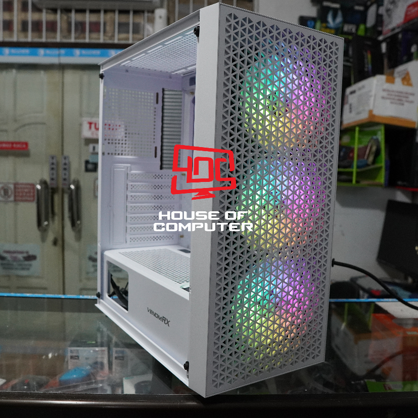 PUTIH Venom RX CASE PC BALDUR ALPHA + 3 FAN ARGB TEMPERED GLASS ATX ...