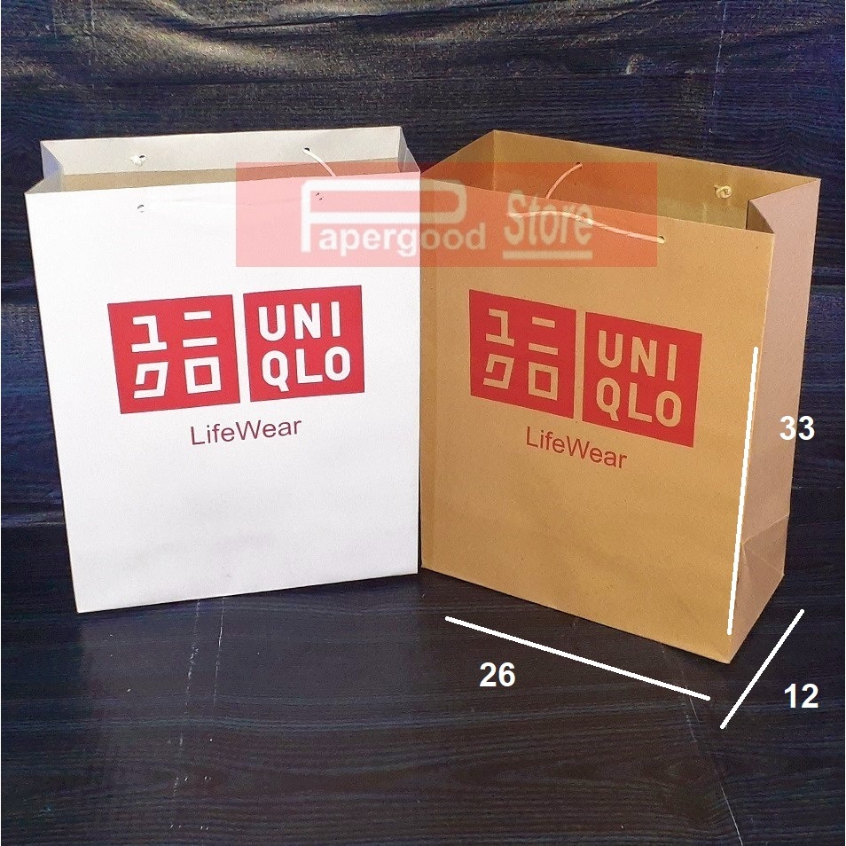 Uniqlo medium Paper bag 33x26 x 12 cm | Shopee Malaysia