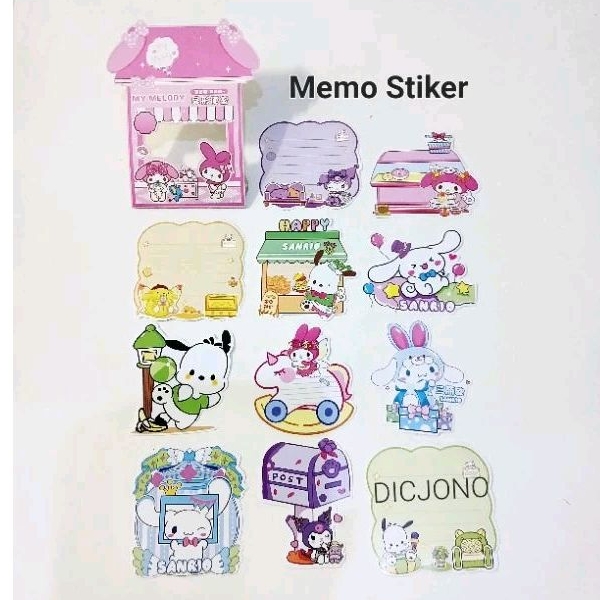 Sanrio Castle Notebook Paper Memo Stickers (Contains 11 sheets ...