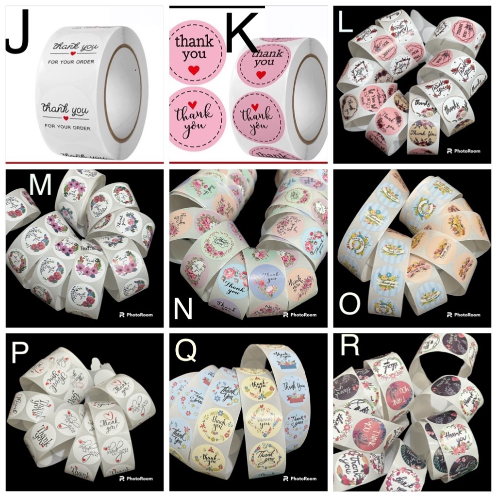 Thank you JR stickers contain 500 pcs per roll, diameter 2.5 cm ...