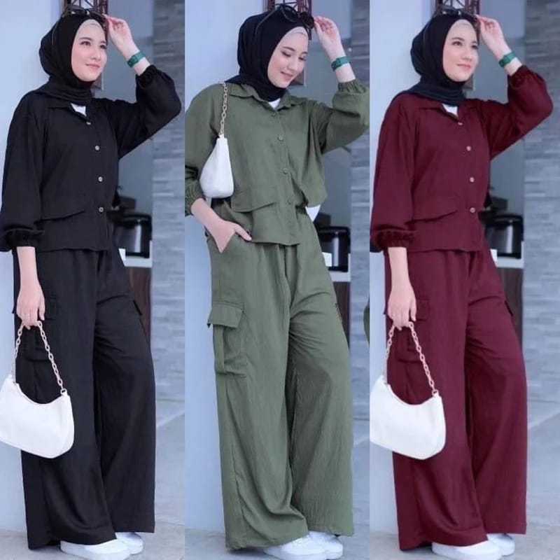 Newest CARGO SET/WOMEN'S CRINKLE CARGO SET LD110cm/CURRENT CRINKLE SET ...