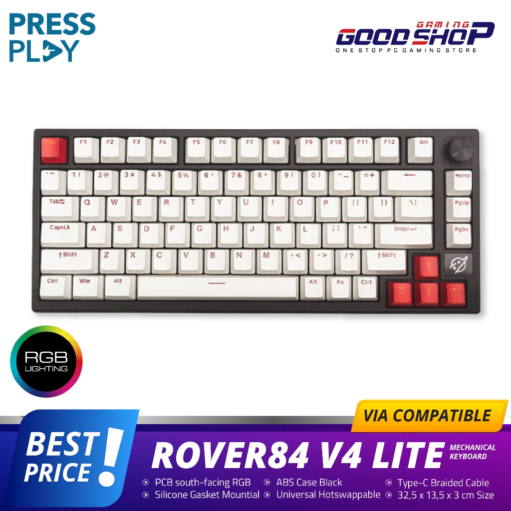 ROVER84 V4 Lite 75% Wired Mechanical Keyboard by Press Play | Shopee ...