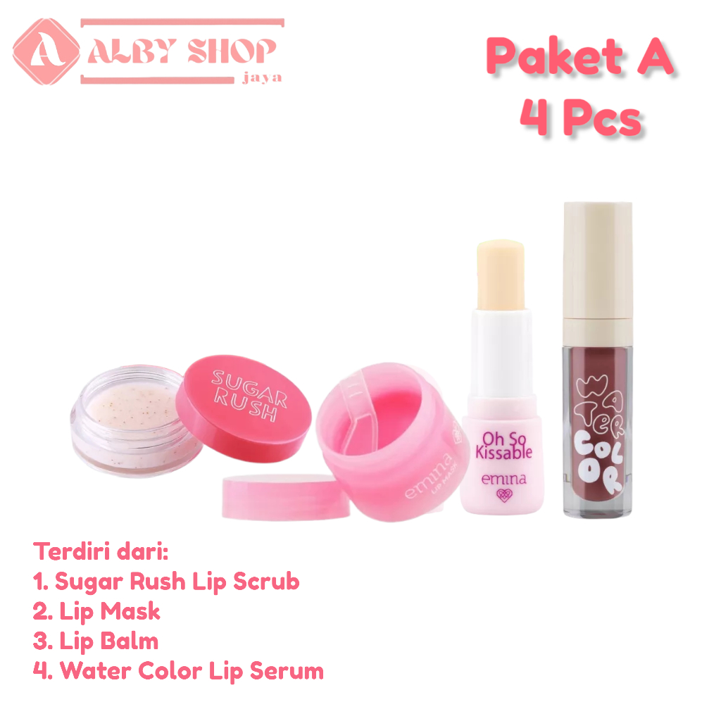 Emina LIP CARE PACKAGE (SUGAR RUSH LIP SCRUB + LIP MASK + OH SO ...