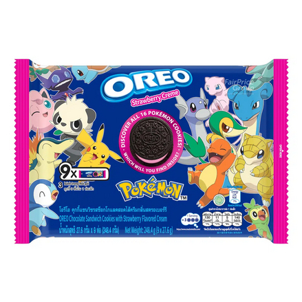 Oreo Pokemon Sandwich Cookie Multipack Chocolate, Vanilla, Strawberry ...