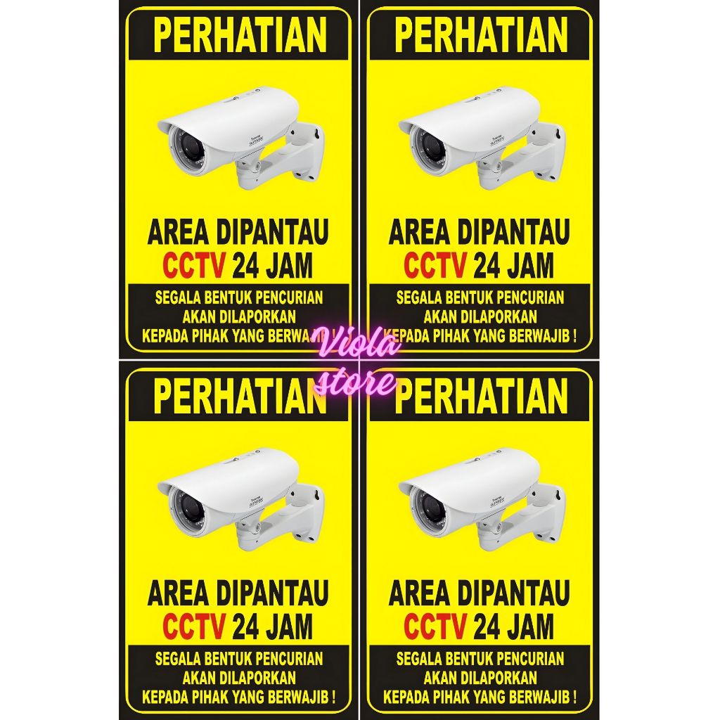 Security CCTV Stickers / CCTV Monitoring Stickers for 24 hour security ...