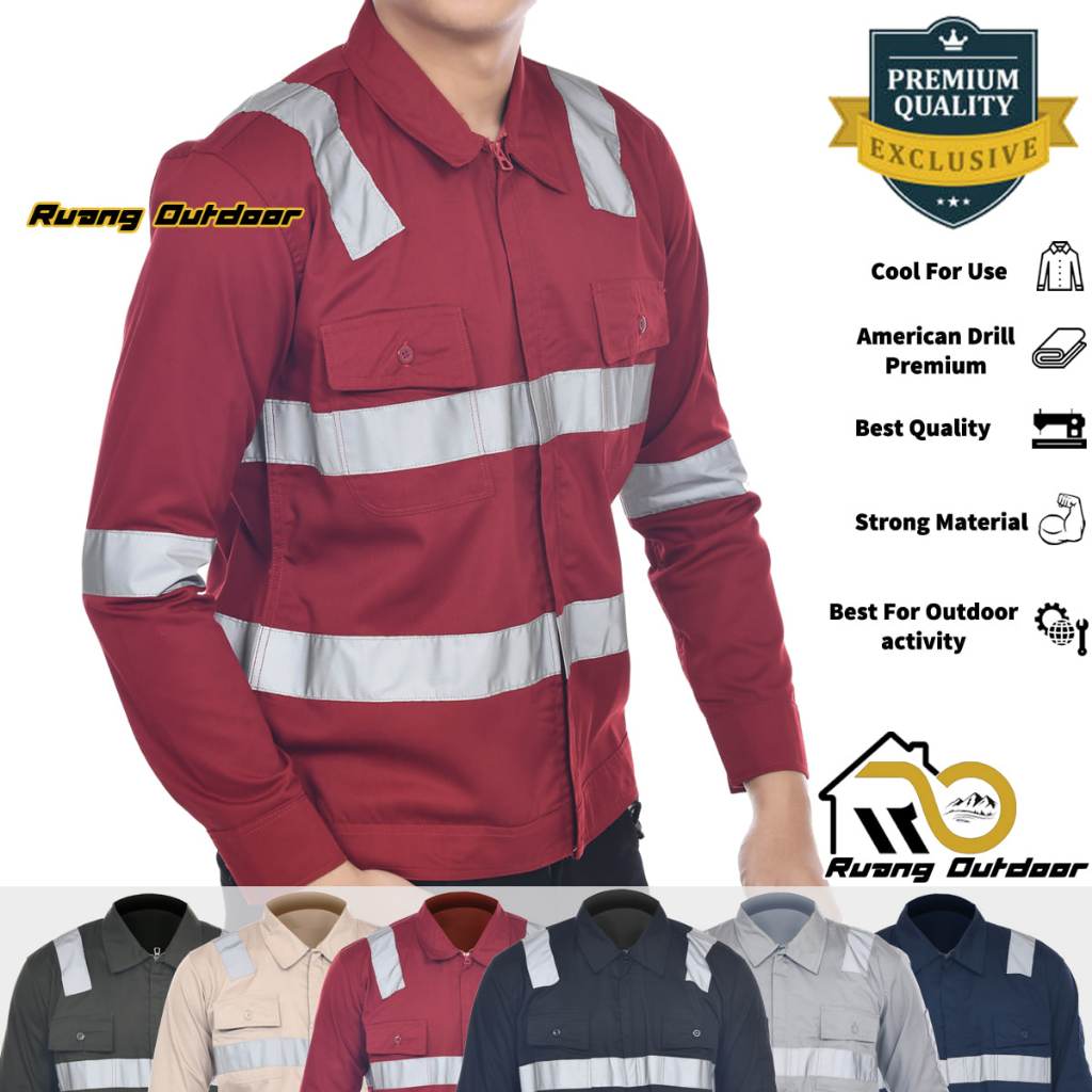 MESIN KEMEJA Wearpack Safety Zipper - Safety Shirt Long Sleeve K3 ...