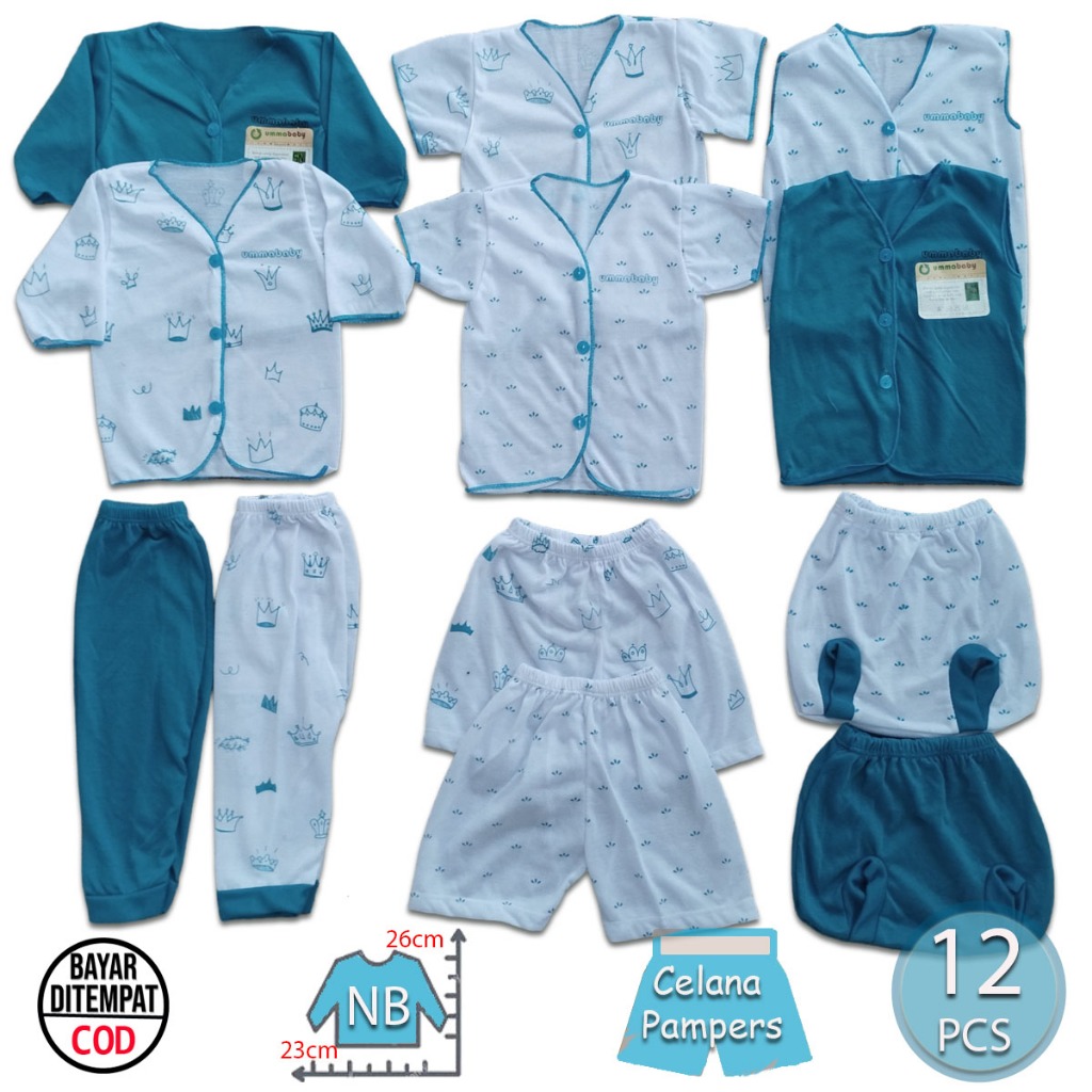 Ummababyshop 12 PCS Baby Clothes Short Sleeve Long Buntung Newborn Baby ...