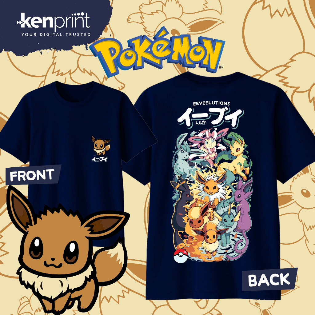 Pokemon T-Shirt | Eevee | Evolutions | Eeveelutions | Non Official ...
