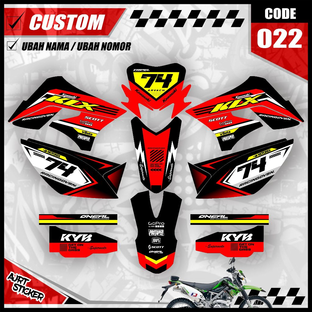 Old KAWASAKI KLX DECAL - You Can Request Your Name And Number. Ajr.ra ...