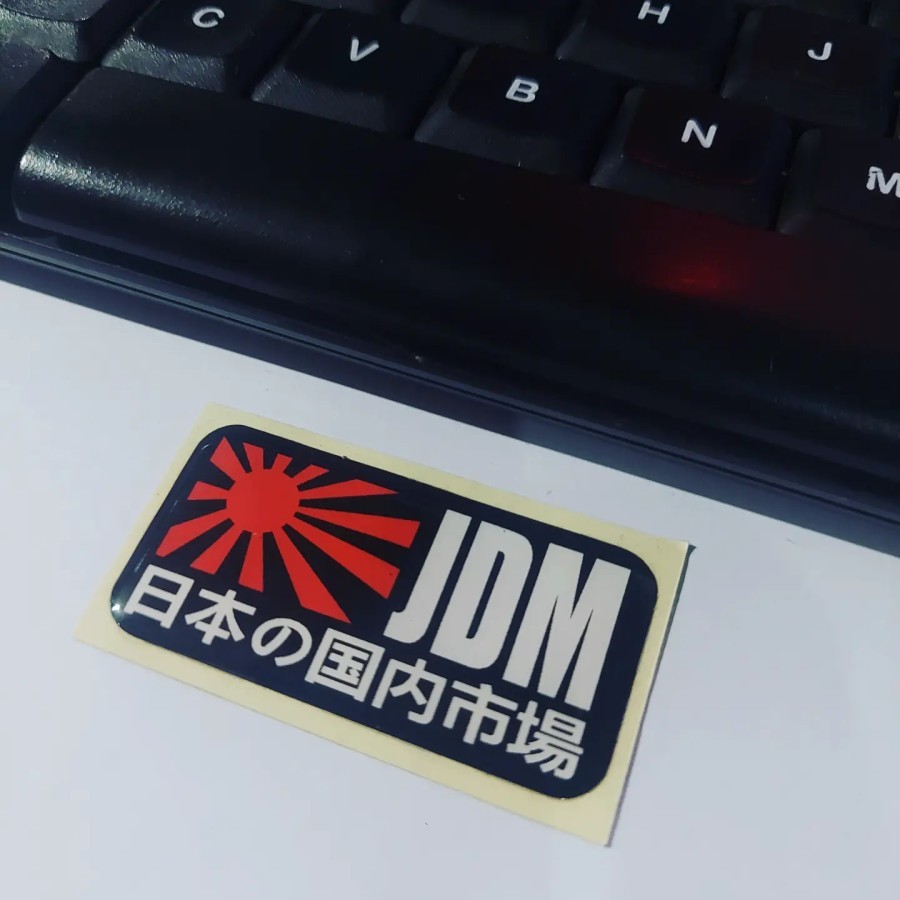 HITAM Small Square Black JDM Embossed Resin Sticker, Japanese 3D ...