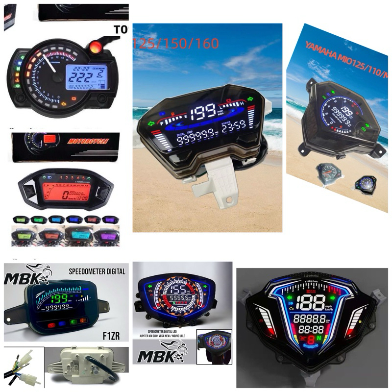 KOSO Model Universal Led and Analog Digital Motorcycle Speedometer ...
