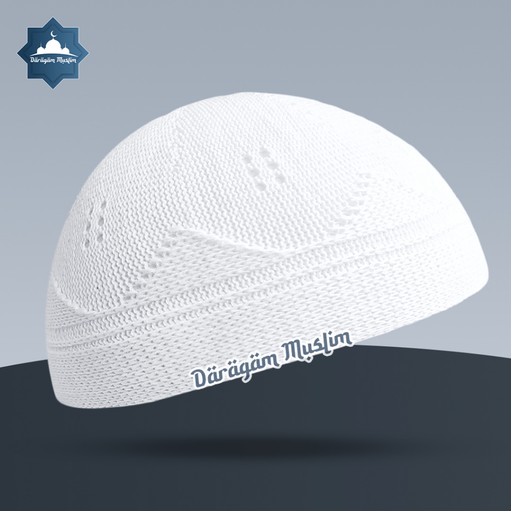 Thick Knit Peci|White hajj Peci|Prayer Cap | Shopee Malaysia