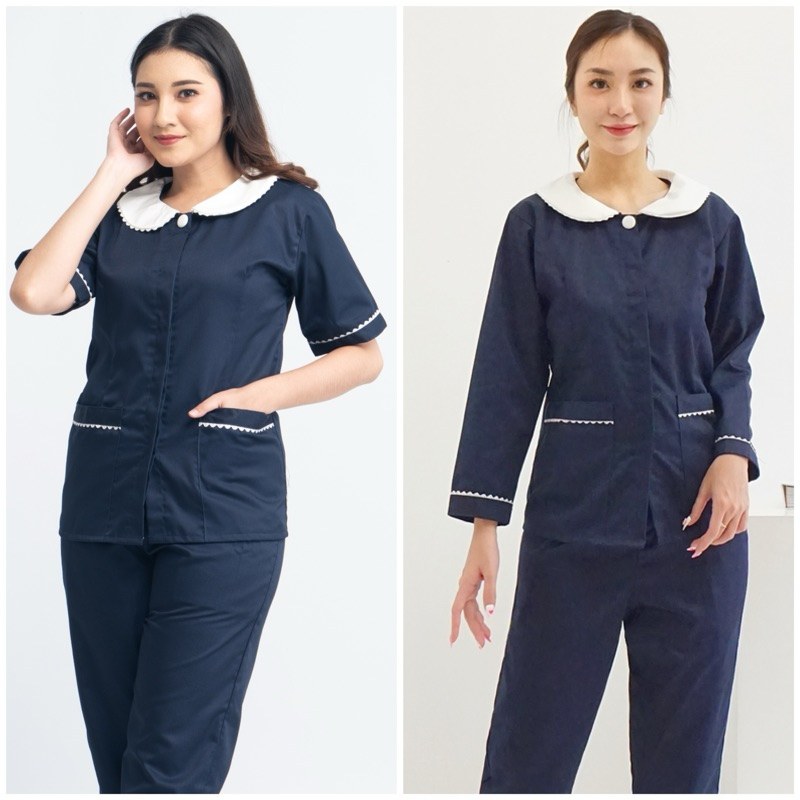 Marie nurse/nanny uniform/hotel spa uniform with trousers | Shopee Malaysia
