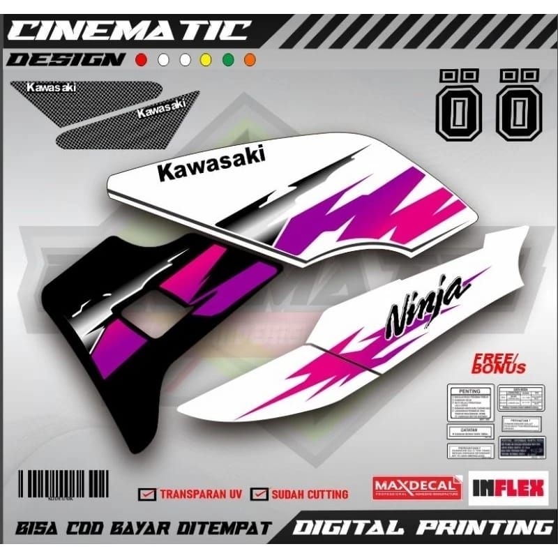 Ninja Kis Costum Motorcycle Striping Sticker Can Request Shopee Malaysia