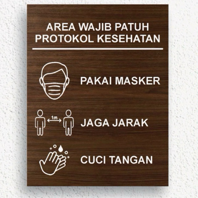 KAYU Sign Must Comply with Health Protocols wooden Sign Board Print ...