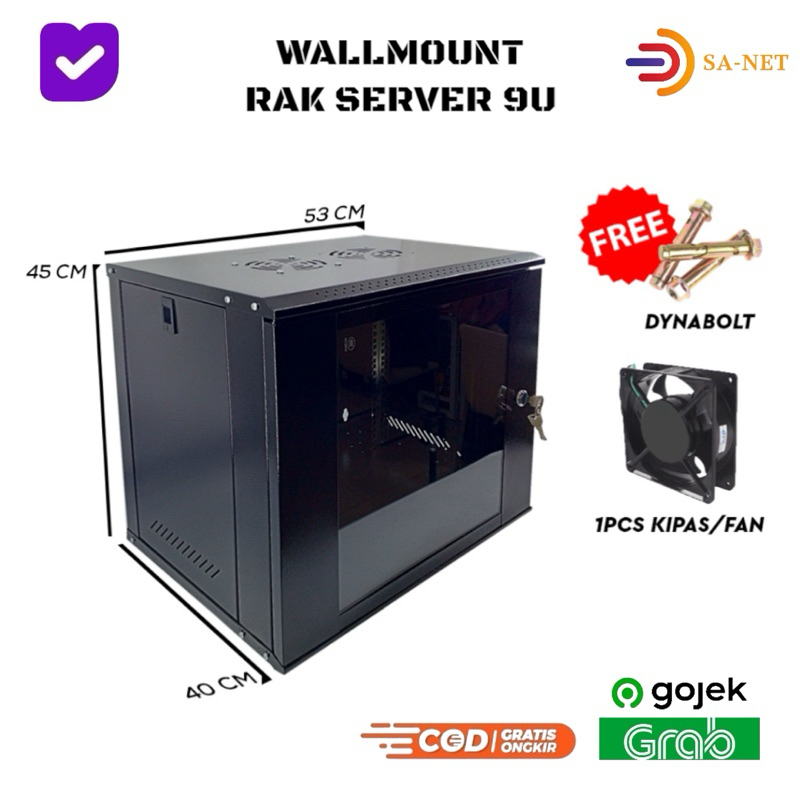 9u Server Wall Rack / 9U Server Rack Single Glass Door Network Cabinet | Shopee Malaysia