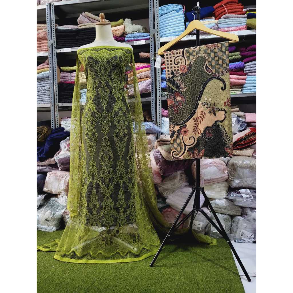 KATUN 1 set of chantily cloth + 2m batik, chantily brocade cloth ...