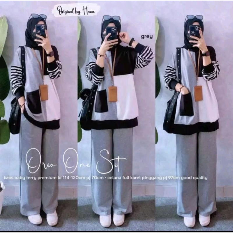 OREO SET / PANTS SET / MUSLIM CLOTHING SET | Shopee Malaysia