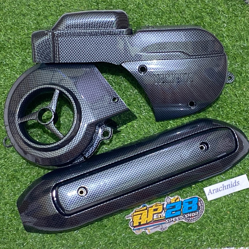 CARBON CVT COVER / CARBON FAN COVER / CARBON EXHAUST SHIELD FOR YAMAHA ...