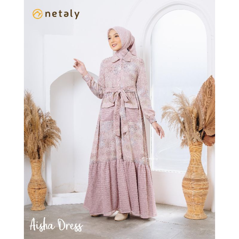 Netaly AISHA DRESS DUSTY PINK RAYA SERIES | Shopee Malaysia