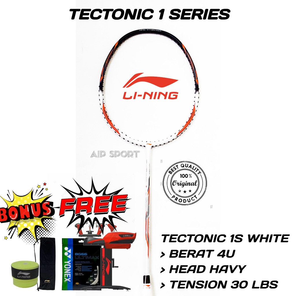 Tectoni 1S Serises Original Lining Badminton Racket | Shopee Malaysia