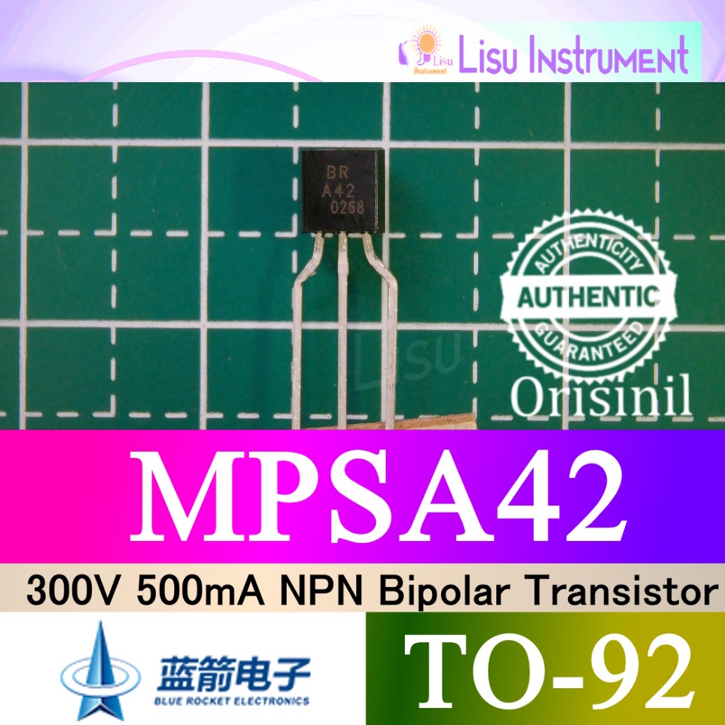 Mpsa42 300V 500mA NPN Bipolar Transistor A42 TO-92 Blue Rocket ORIGINAL ...