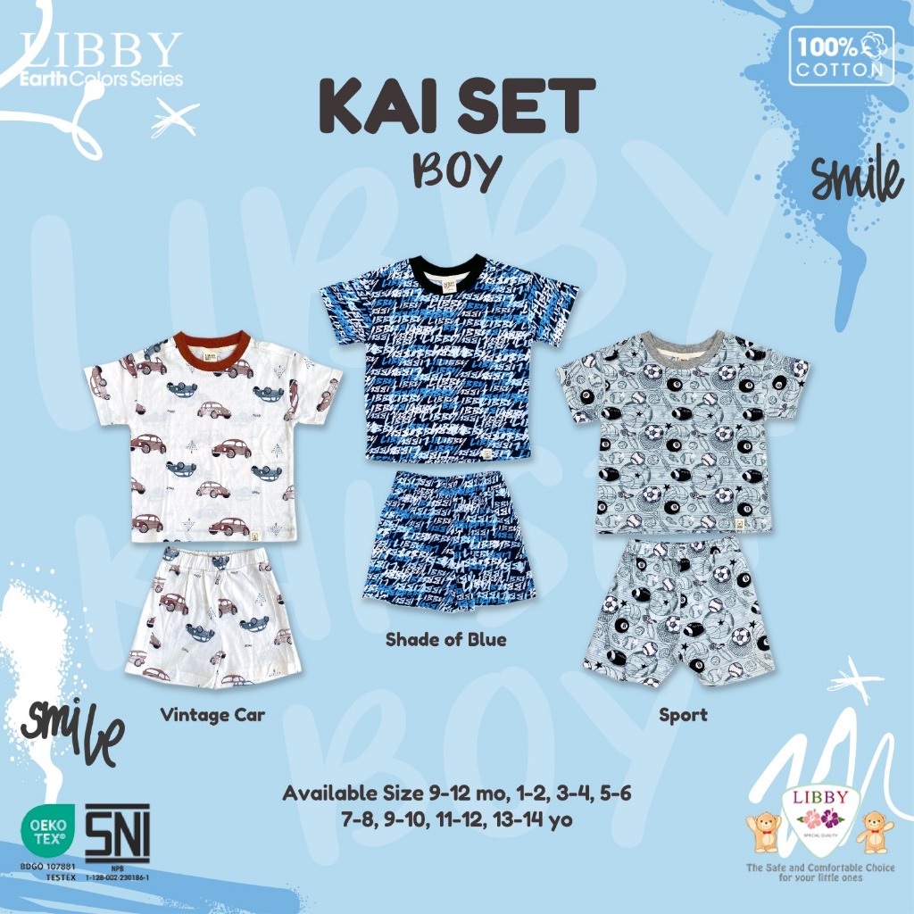 KATUN Libby Boys Suits Big Kids Cotton Oversize T-Shirt Age 6-14 Years (1 Set) Kai Set Boy ...