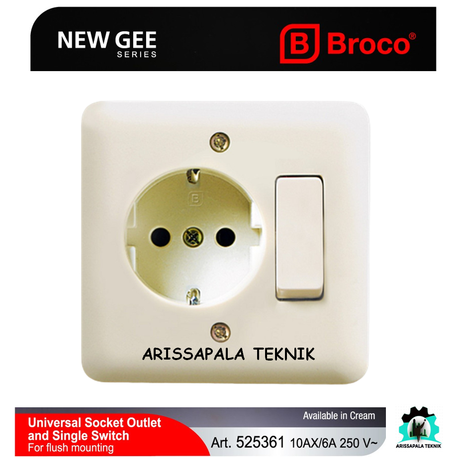 Broco Ground Socket + Broco Switch Engkel Switch Plus Wall Mounted ...