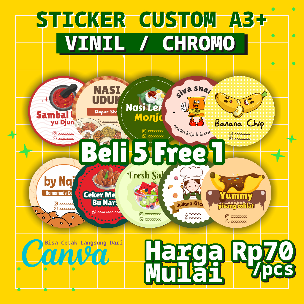Sticker A3+ Food Beverage Label Free Vinyl Chromo Material Cut ...