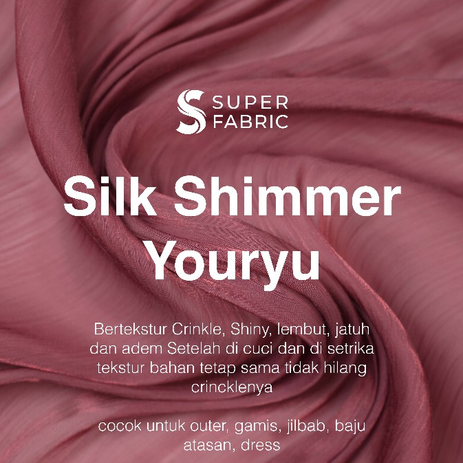 0.5 meters Premium Satin Fabric Shimmer Silk Youryu, Yoryu Material for ...